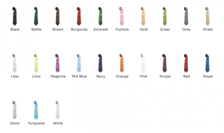 Colours Fashion Tie - Perfect For Bar And Catering Staff